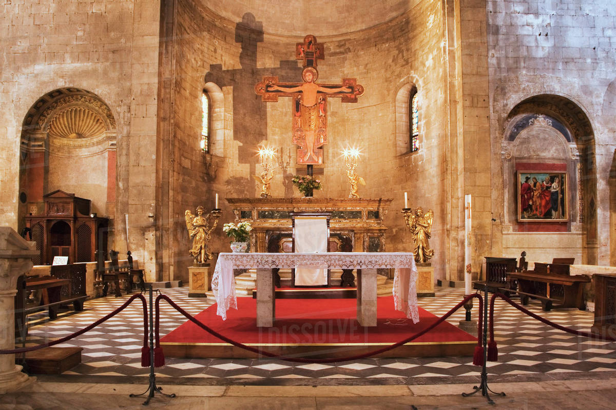 Italy, Lucca. Altar of the Romanesque Church of San Michelle. - Stock ...