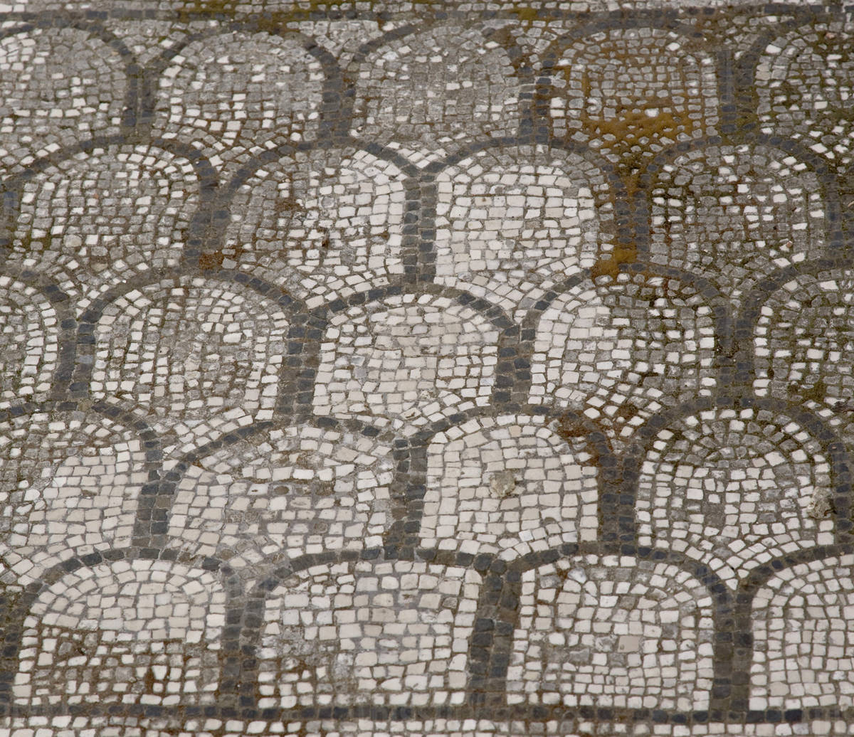 Italy, Campania, Pompeii. Mosaic floor patterns in the House of the ...