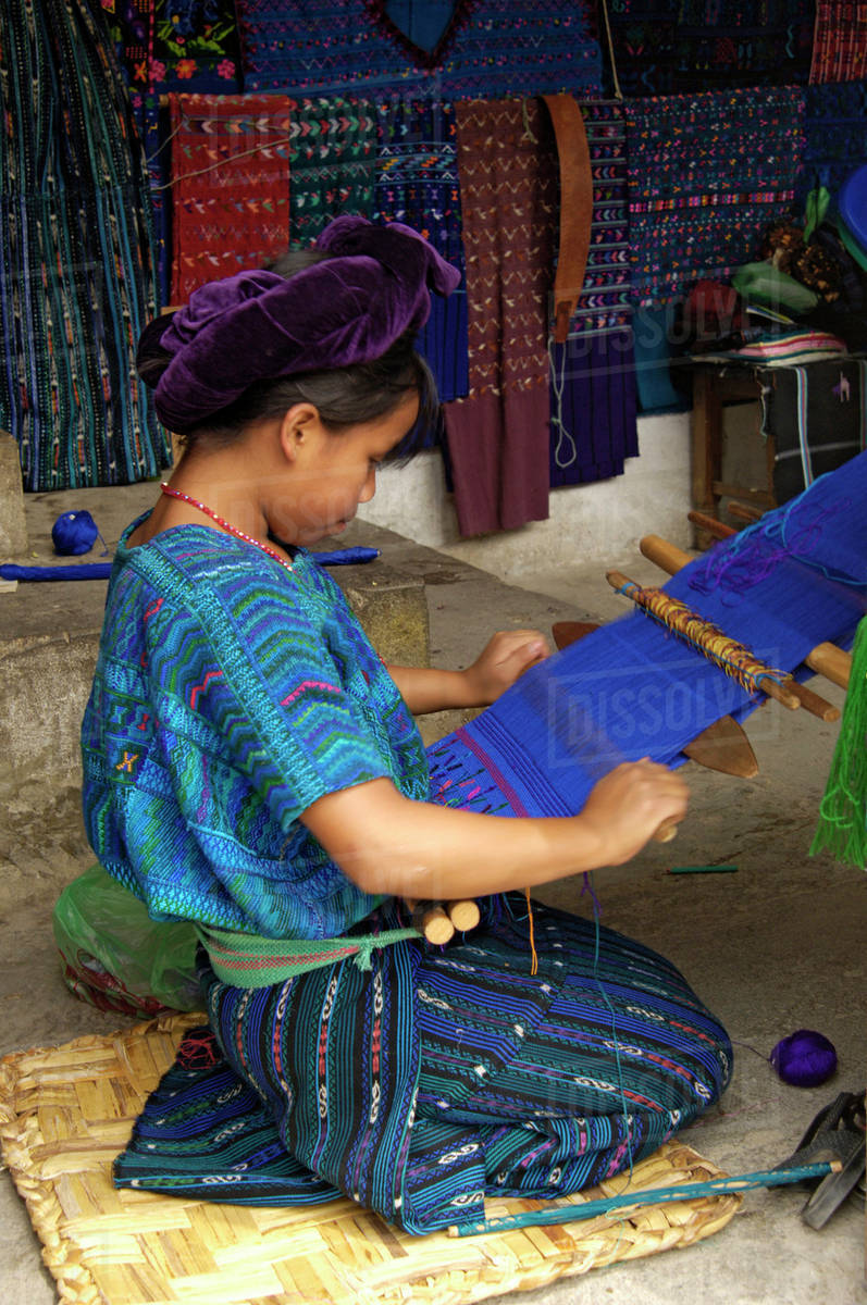 Guatemala, Santa Catarina Palopo, Girl in traditional clothes and ...