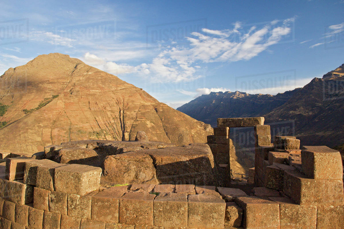 Peru, Pisac, Inca ruins. - Royalty-free Stock Photo | Dissolve