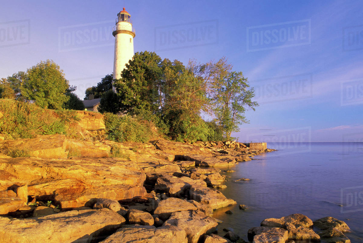 USA, Michigan, Lake Huron. Pointe Aux Barques Lighthouse - Royalty-free ...
