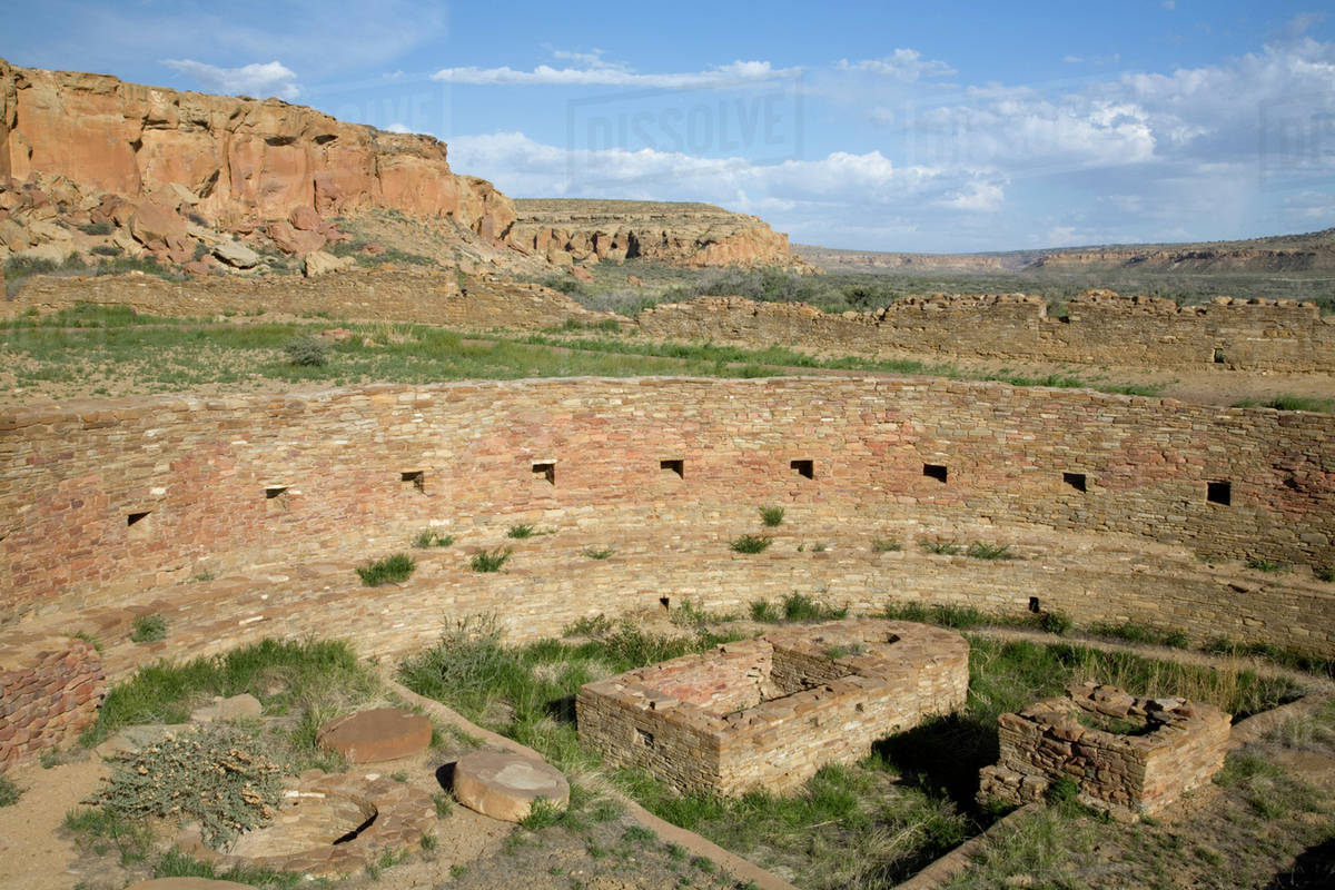 NM, New Mexico, Chaco Culture National Historic Park, Chaco Canyon ...