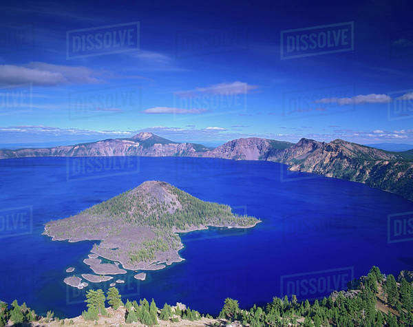 Oregon, Crater Lake National Park, Wizard Island and Crater Lake, 1932 ...