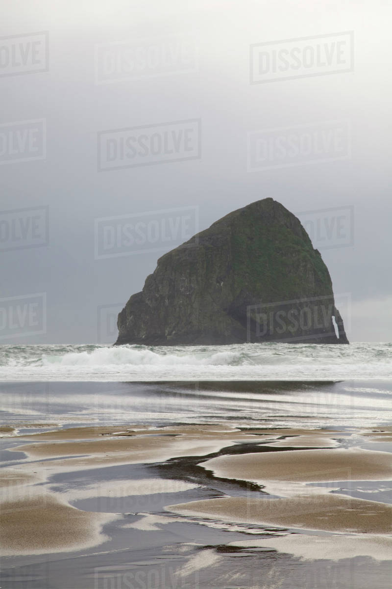 Oregon, Oregon Coast, Pacific City, Haystack Rock at Cape Kiwanda ...