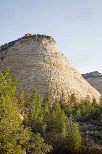 Utah, Zion National Park, Checkerboard Mesa, checkerboard pattern ...