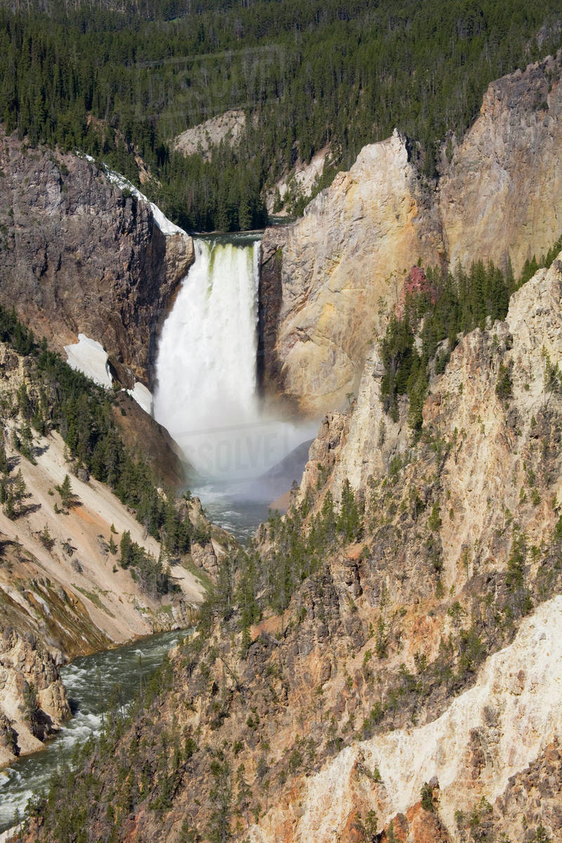 WY, Yellowstone National Park, Lower Yellowstone Falls, Grand Canyon of ...
