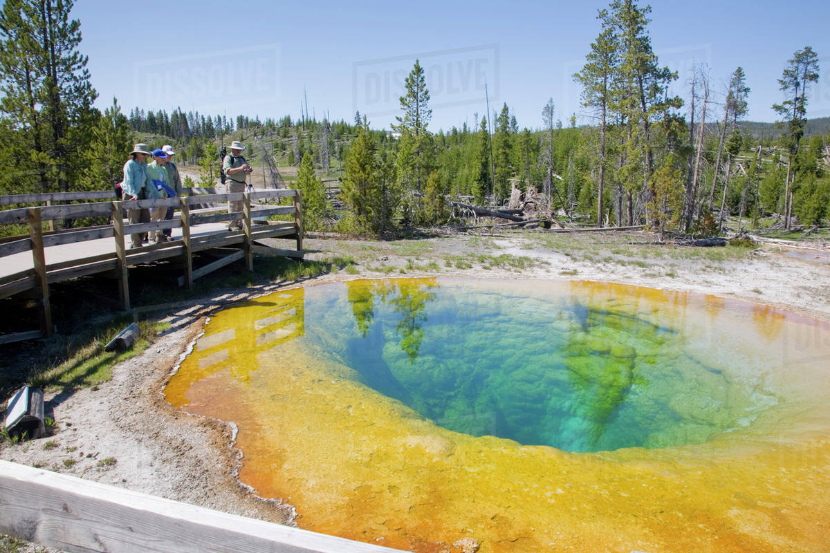 WY, Yellowstone National Park, Upper Geyser Basin, Morning Glory Pool ...