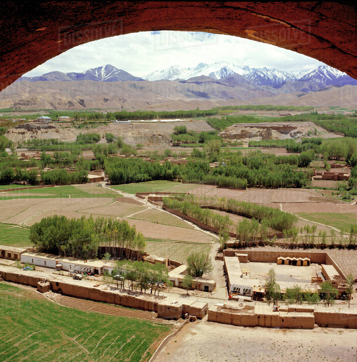 Afghanistan, Bamian Valley. The view from the top of the large Buddha ...