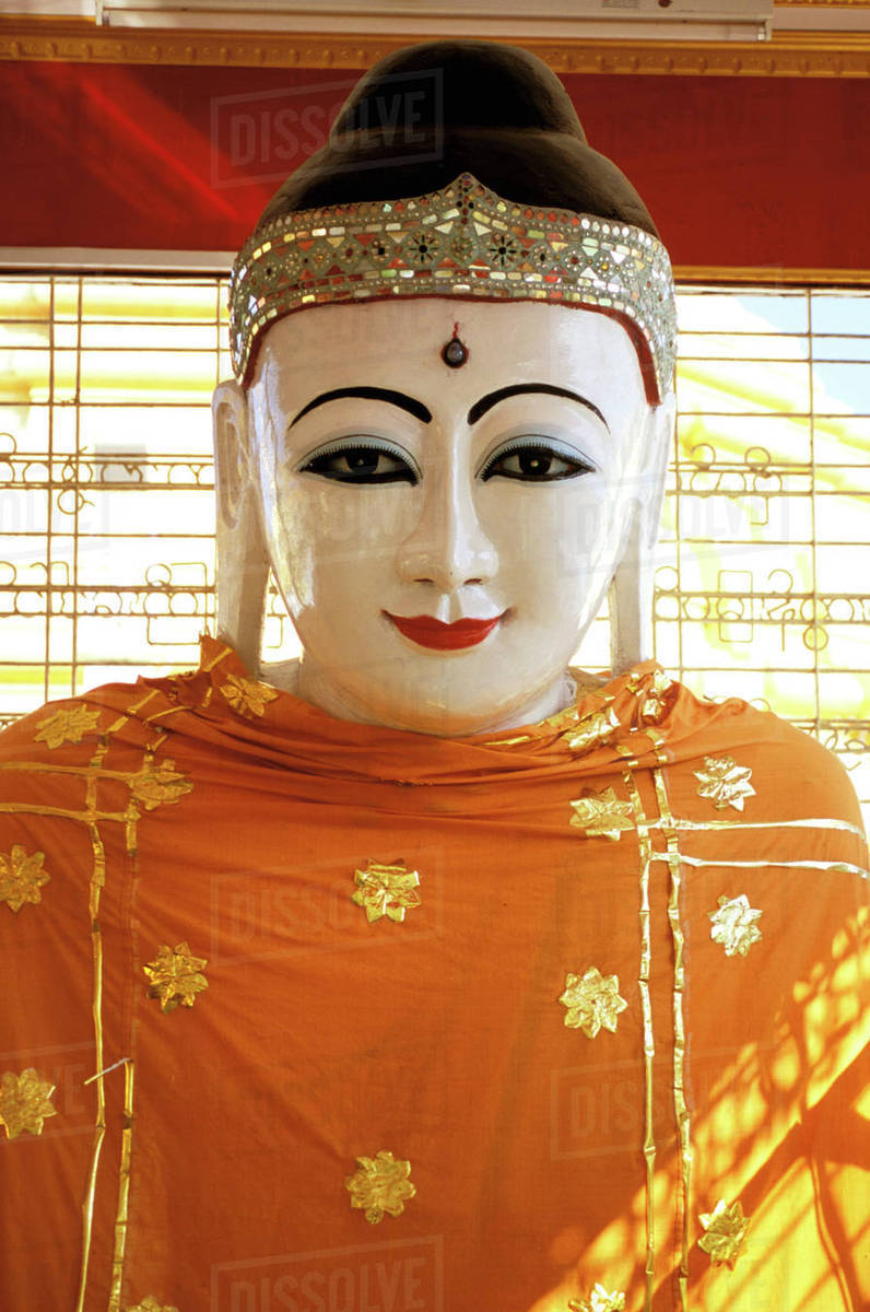 Asia, Myanmar, Yangon. Botataung Paya, Buddha statue - Royalty-free ...