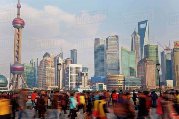 Crowds on The Bund, Shanghai, China - Royalty-free Stock Photo | Dissolve