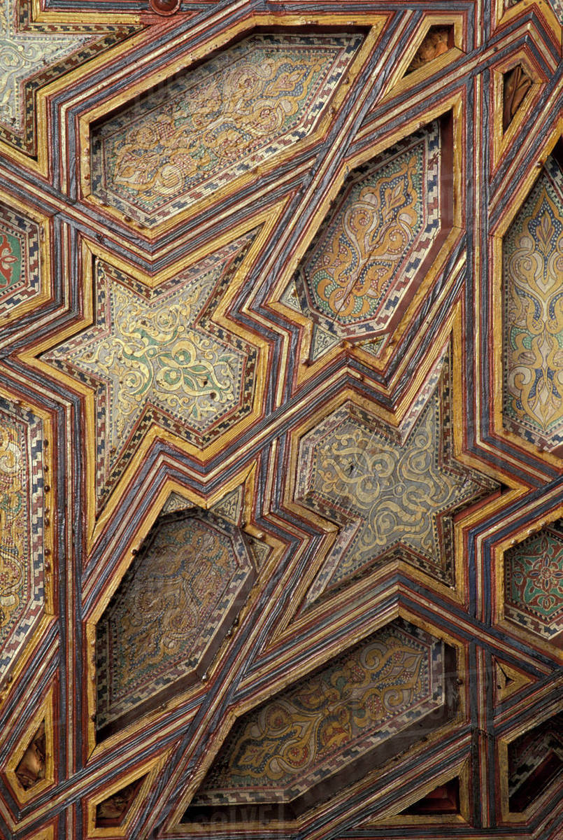 Morocco, Intricate ceiling design - Stock Photo - Dissolve