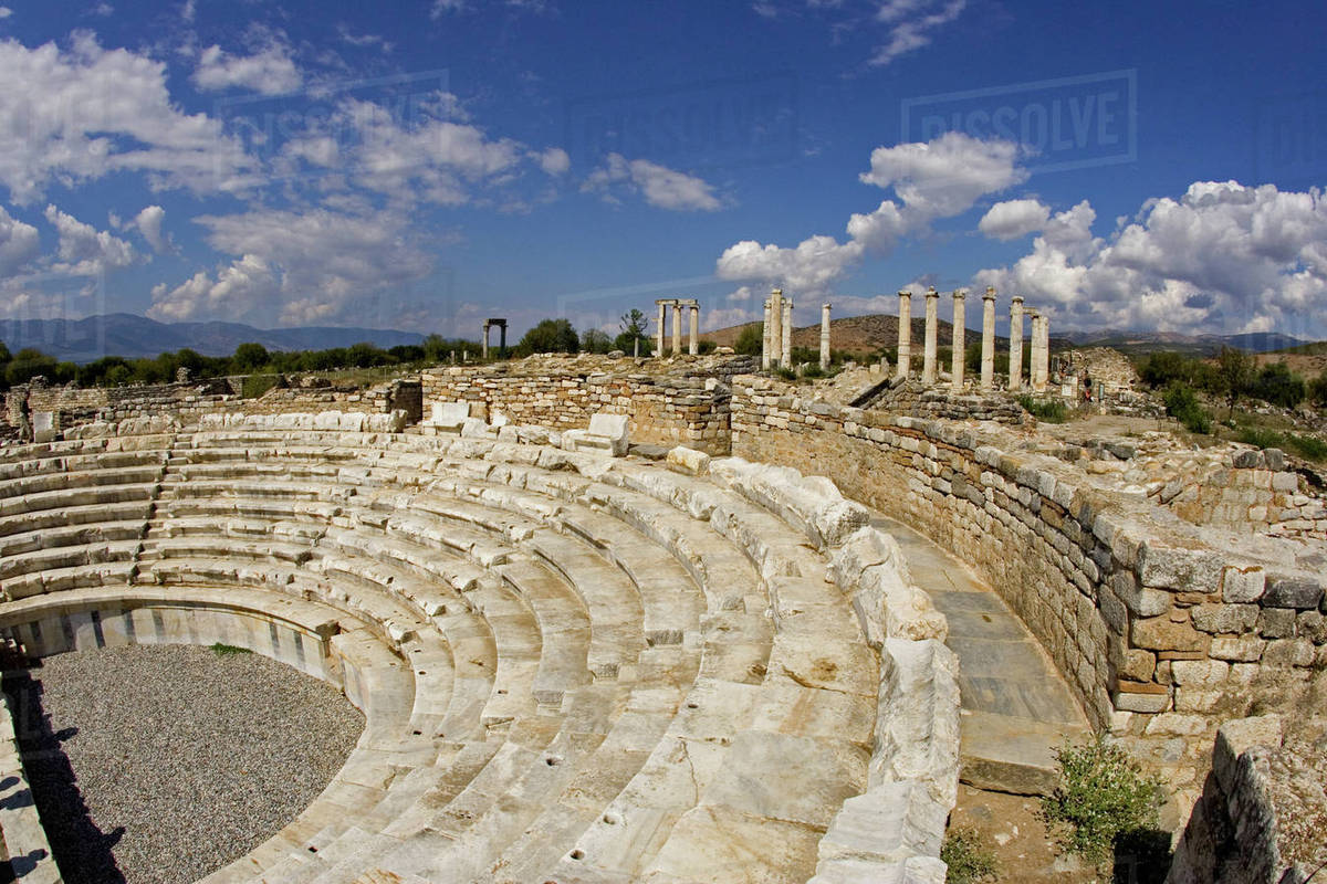Turkey, Aphrodisius, Amphitheatre ruins - Stock Photo - Dissolve