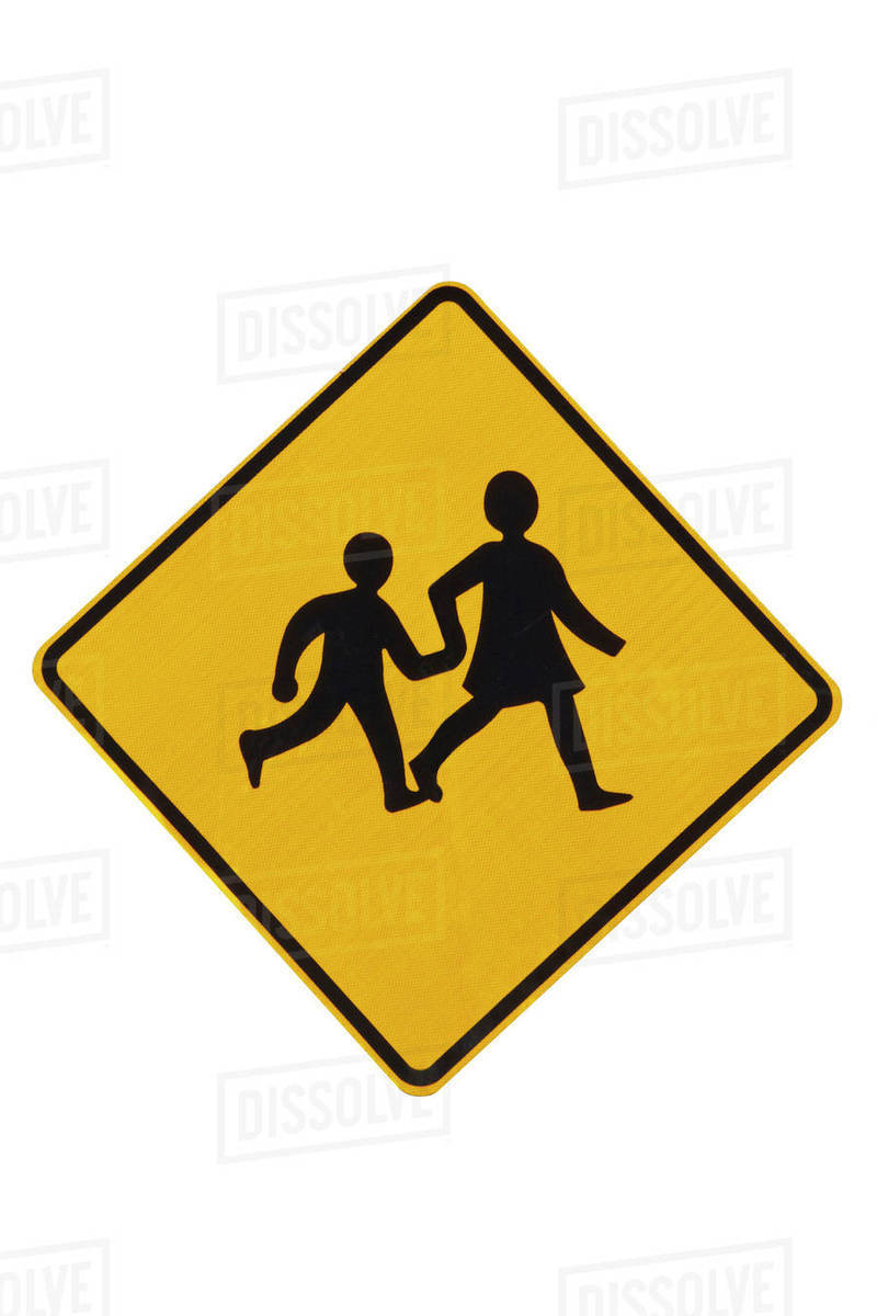 Children crossing warning sign, New Zealand - Royalty-free Stock Photo ...