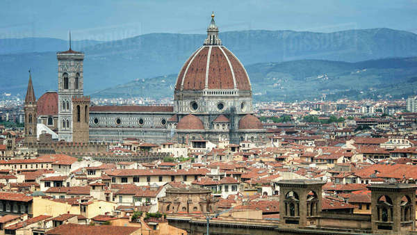 Basilica dei Santa Maria del Fiore, Florence, Italy overview - Stock ...