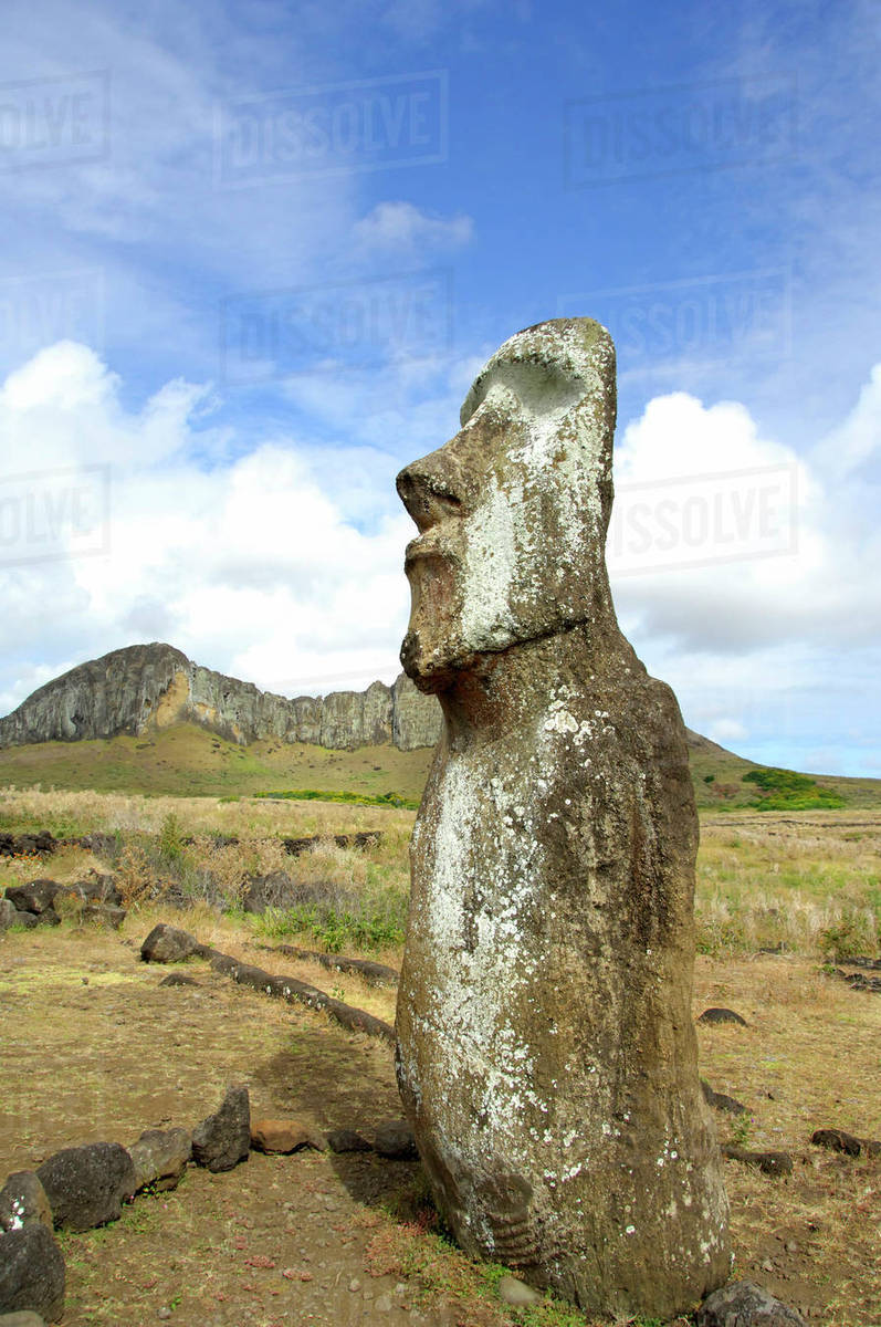 Chile, Easter Island (aka Rapa Nui). Moai heads at Ahu Tongariki ...