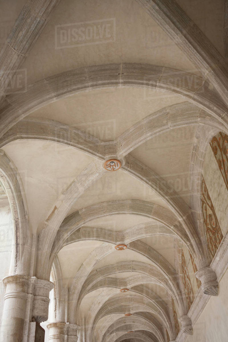 Mexico, Oaxaca City. Hallway or breezeway detail at the Santo Domingo ...