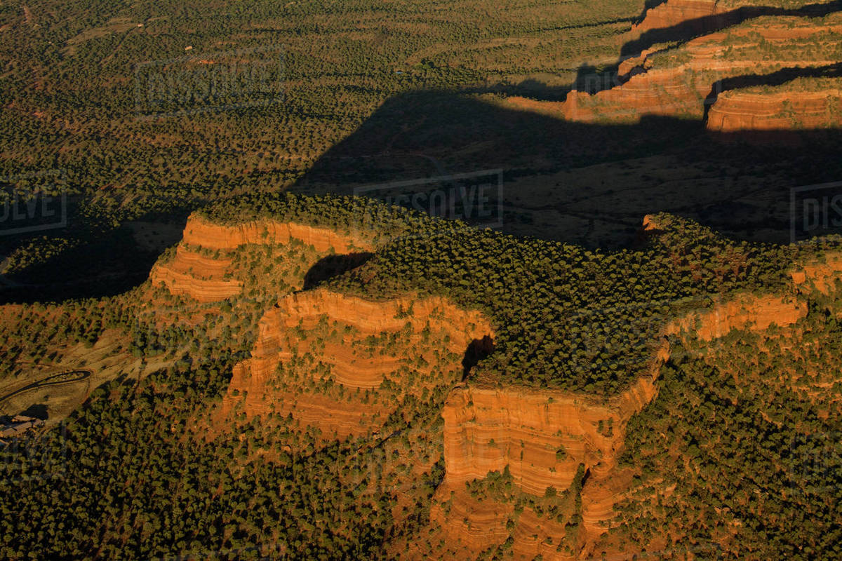 Aerial View, Doe Mesa, Red Rock Country, Sedona, Coconino National ...