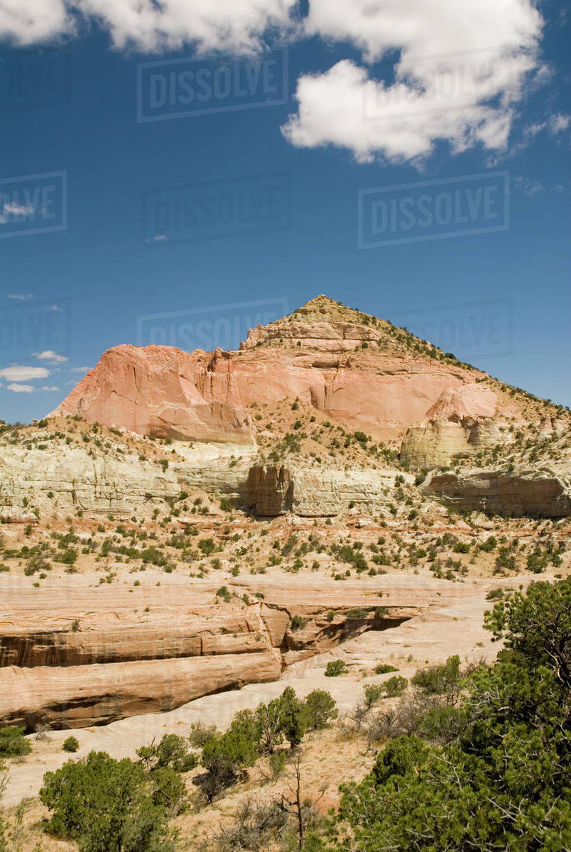 USA, NM, Red Rock State Park. Pyramid Rock highest elevation in Red ...