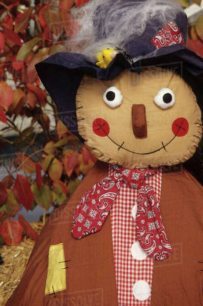 Stuffed scarecrow on display at Halloween, Washington - Royalty-free ...