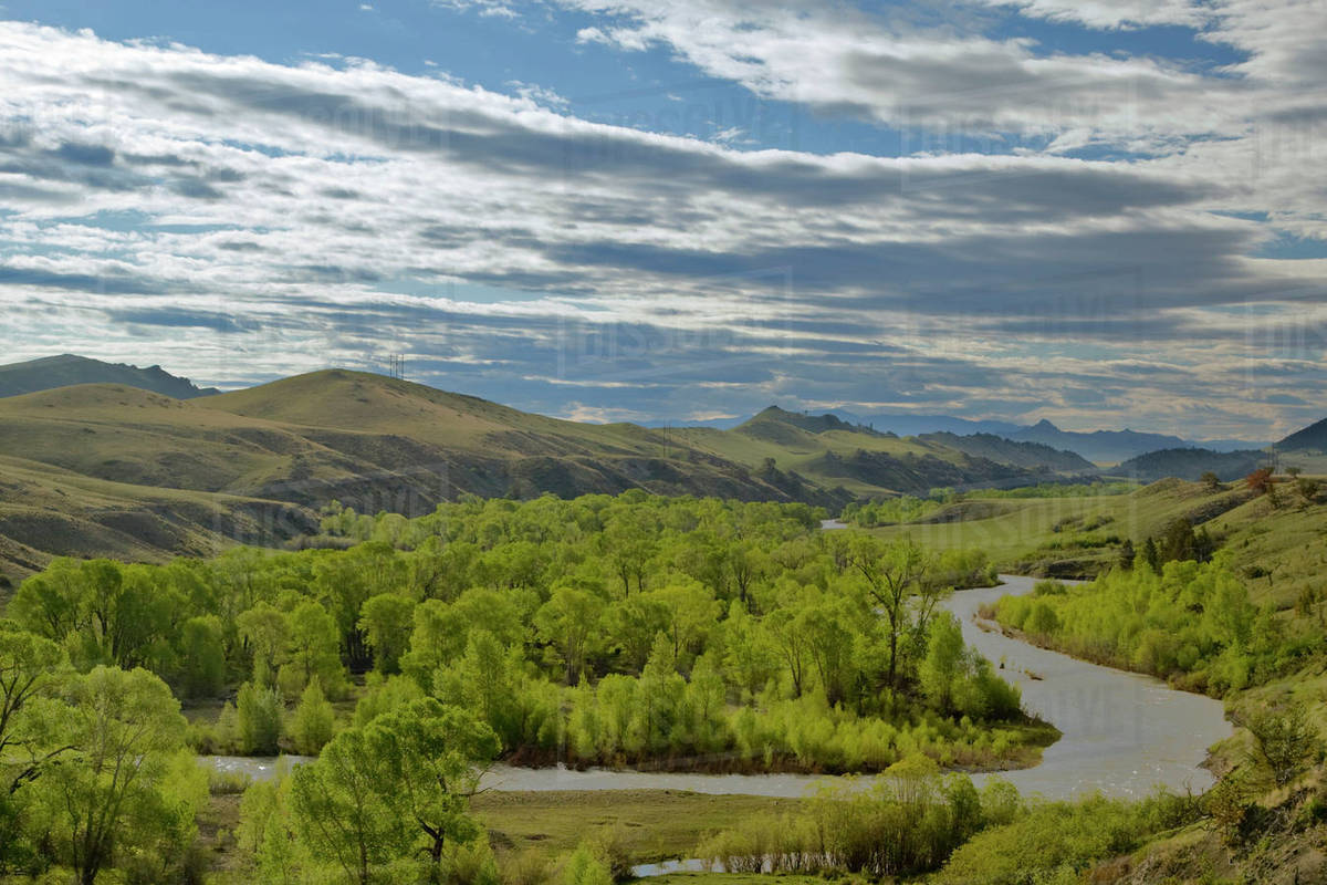 Spring on the Dearborn River in Montana - Stock Photo - Dissolve