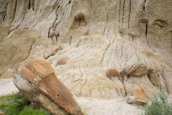 USA, North Dakota, Theodore Roosevelt National Park, Rock concretions ...