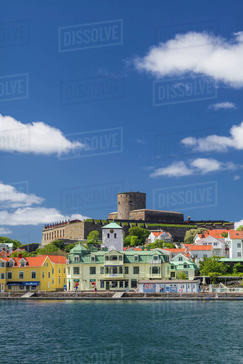 Sweden, Bohuslan, Marstrand, island town view with the 17th century ...