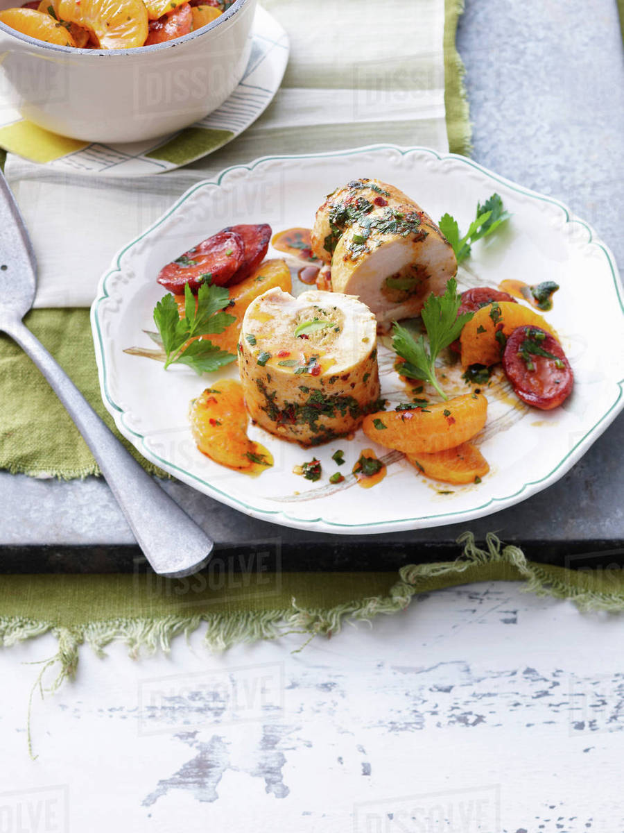 Plate of stuffed chicken and vegetables - Royalty-free Stock Photo ...