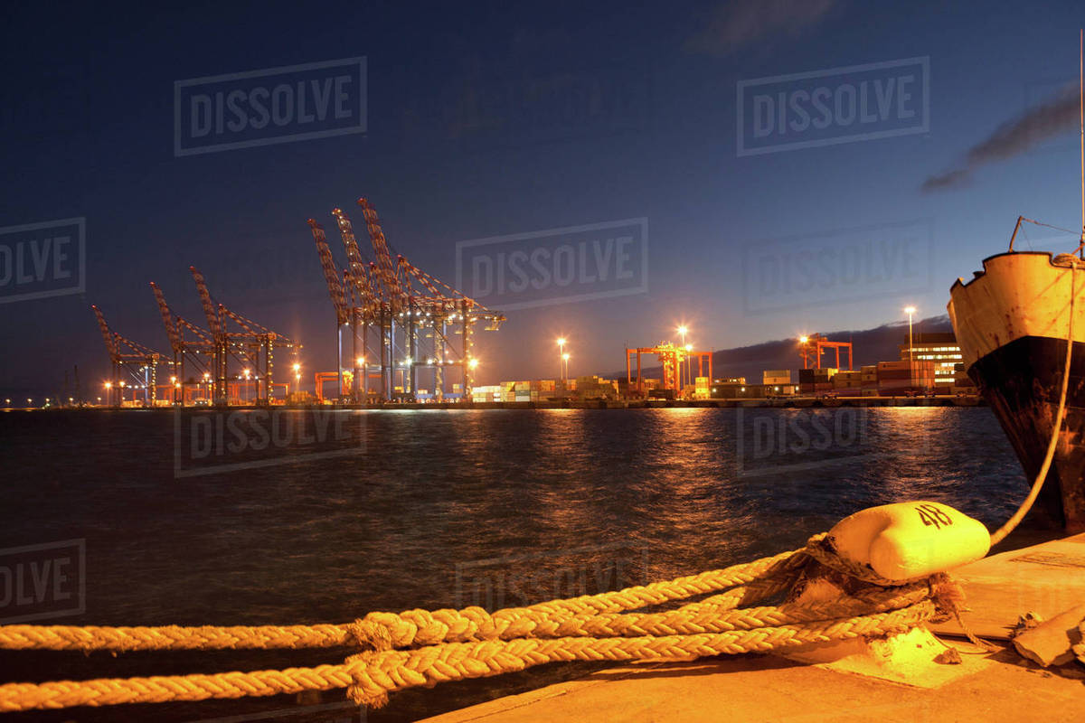 Rope docking ship in shipyard - Royalty-free Stock Photo | Dissolve