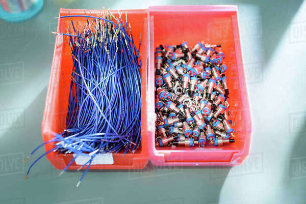 Cable details in cable finishing factory - Stock Photo - Dissolve