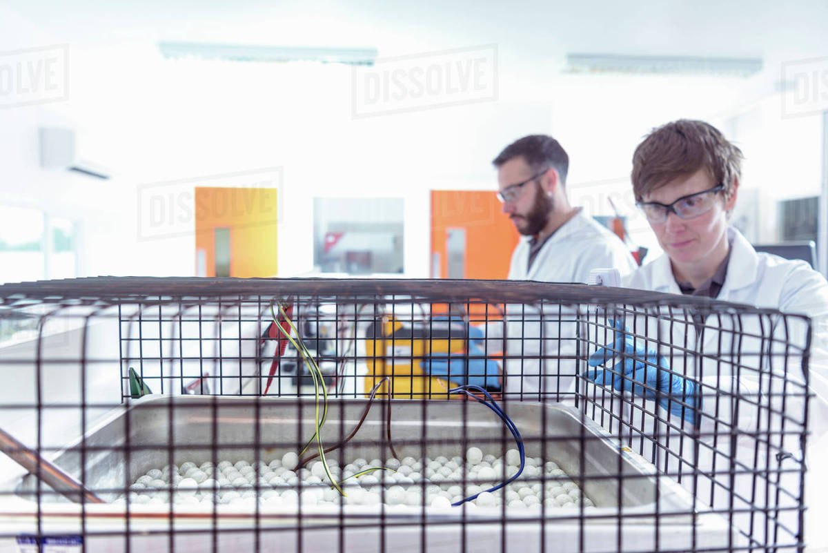 Scientists cable insulation resistance testing in electrical cable ...