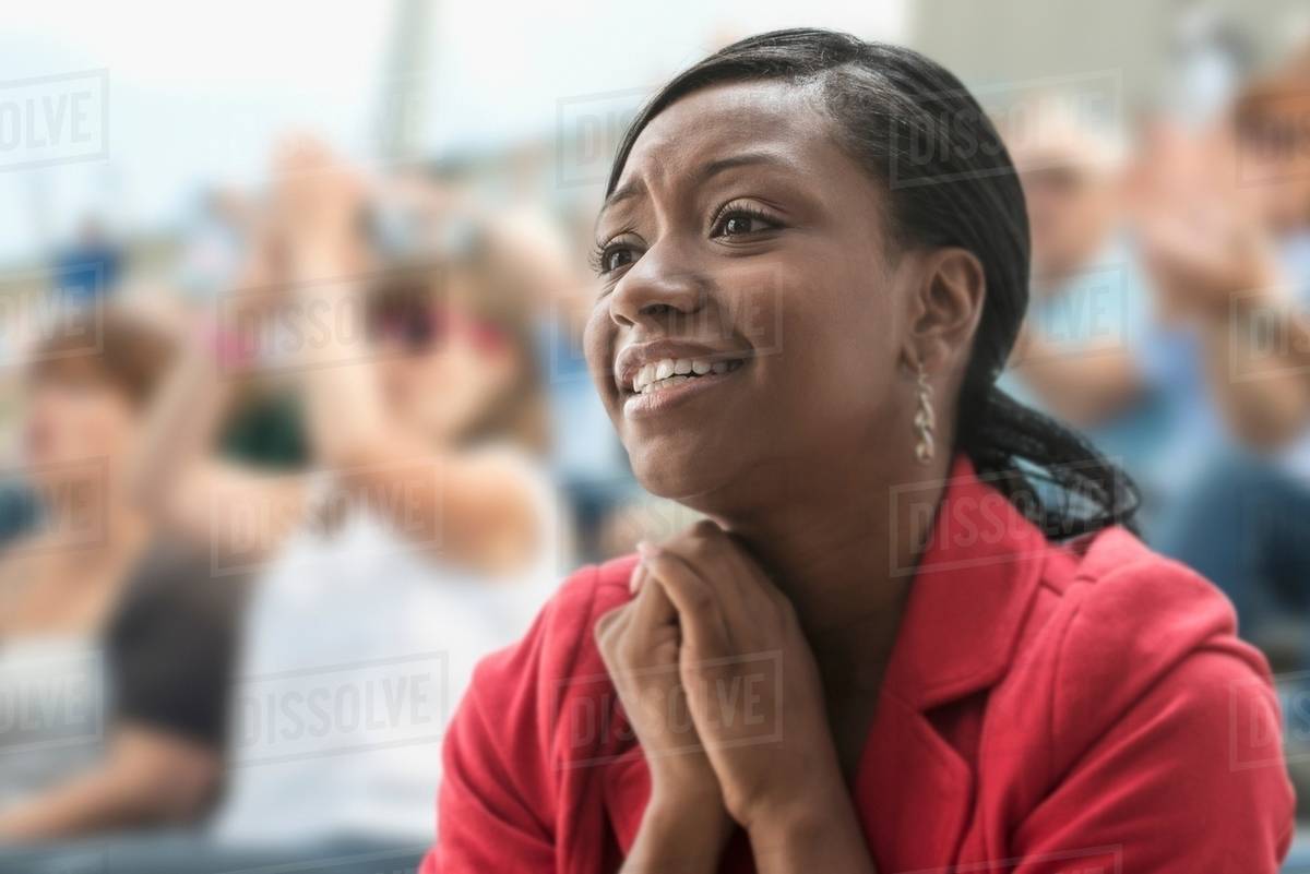 Adoring female fan - Royalty-free Stock Photo | Dissolve