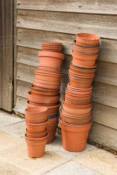 Stacks of flower pots - Royalty-free Stock Photo | Dissolve