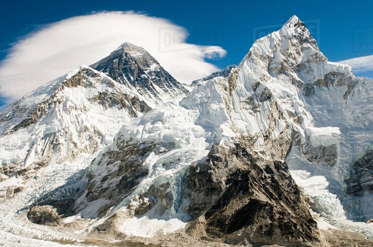 Mount everest and lhotse - Royalty-free Stock Photo | Dissolve