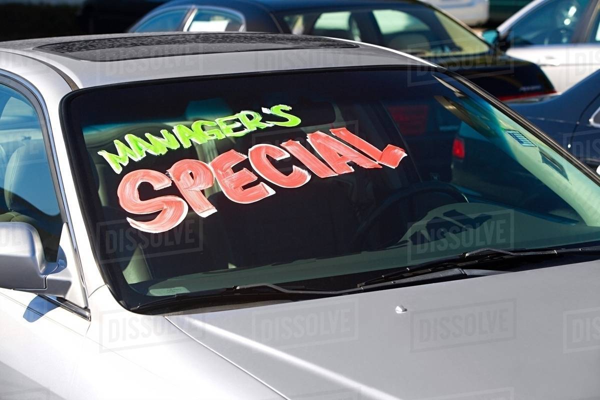 Sign in car window - Stock Photo - Dissolve