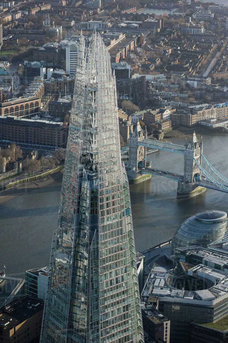 Aerial view of the Shard in London - Royalty-free Stock Photo | Dissolve