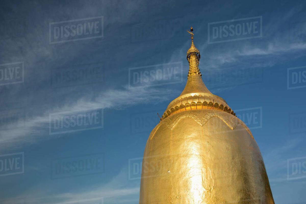 Golden dome of Bupaya pagoda, Bagan, Mandalay Region, Myanmar - Royalty ...