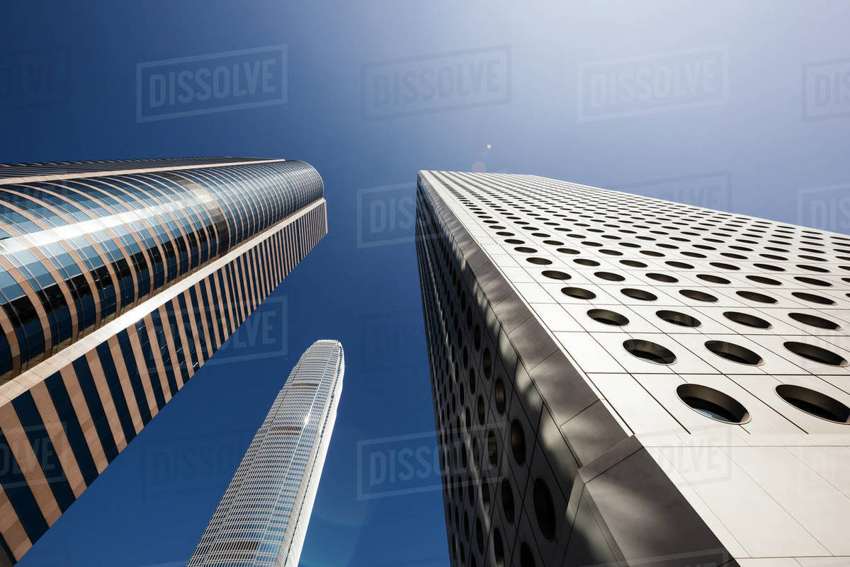 Modern skyscrapers, low angle view, Central Hong Kong, China - Royalty ...