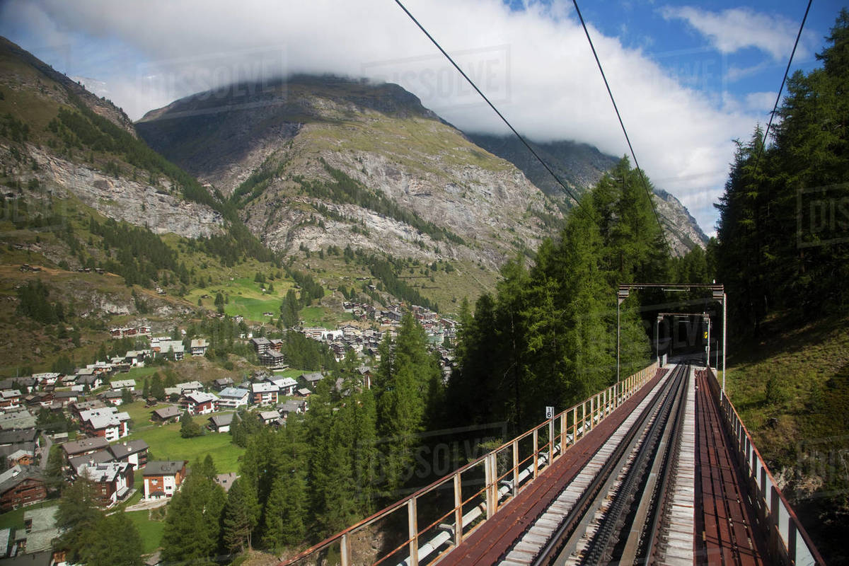 Glacier Express panoramic train, Zermatt, Swiss Alps, Switzerland ...
