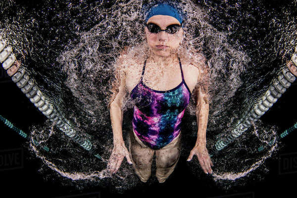College elite swimmer in swimming pool - Royalty-free Stock Photo ...