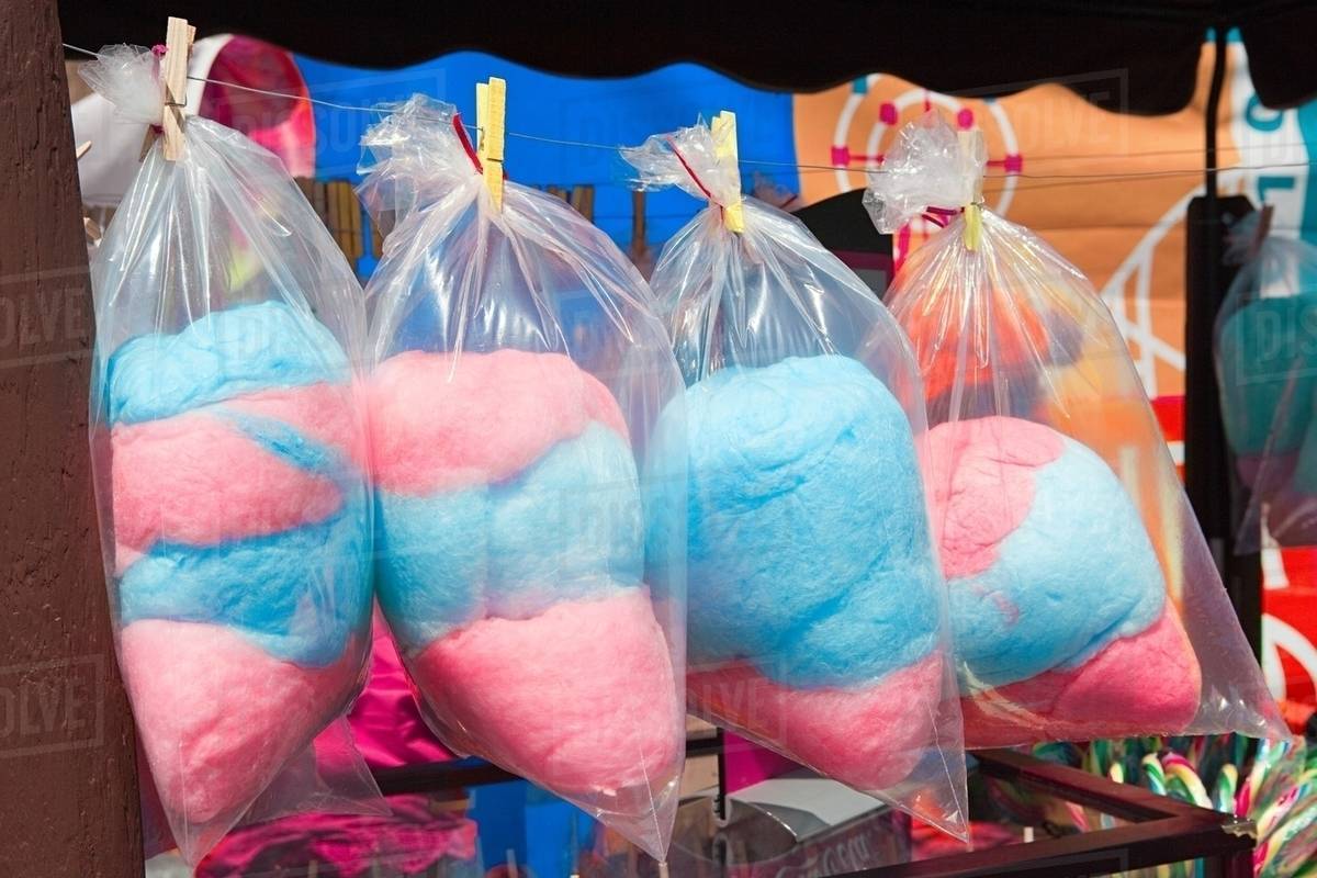 Cotton candy and fun fair stall, Coney Island - Royalty-free Stock ...