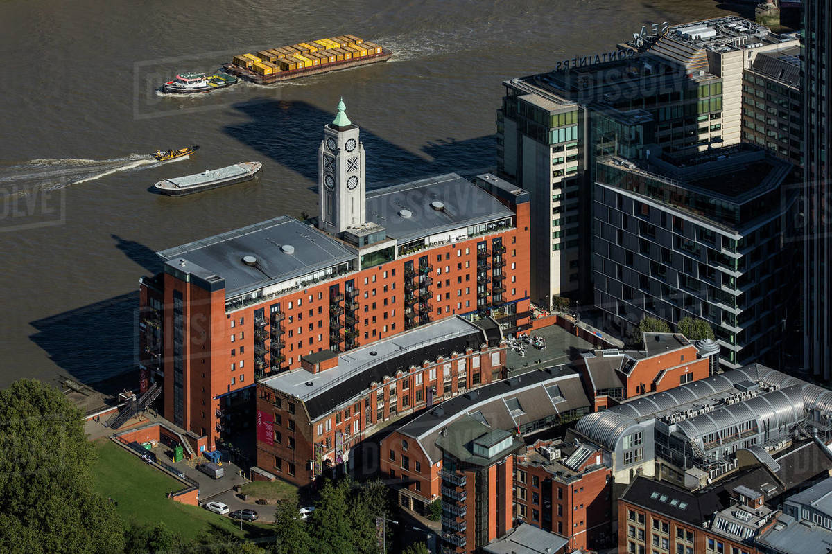 Aerial view of OXO Tower building and River Thames - Royalty-free Stock ...