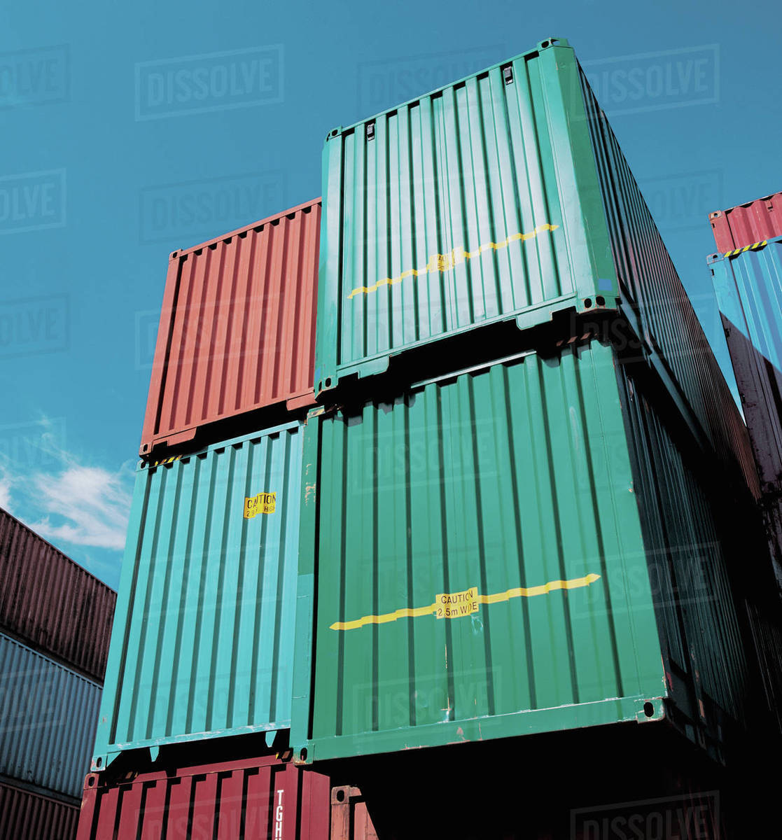 Shipping containers in shipyard - Royalty-free Stock Photo | Dissolve