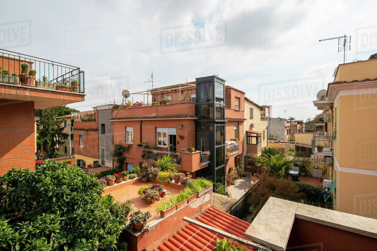 Italy, Rome, Houses in residential district - Royalty-free Stock Photo ...