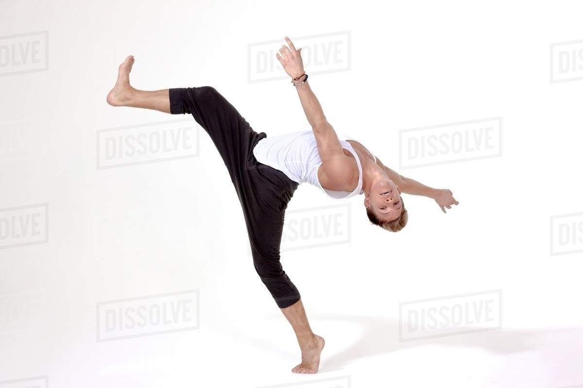 Dancer balanced with one leg raised in the air - Royalty-free Stock ...