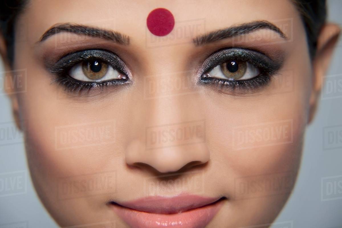 Close-up of a beautiful woman with a bindi - Royalty-free Stock Photo ...