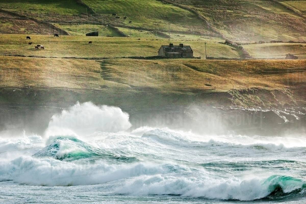 Waves, fisher street, doolin, county clare, ireland - Stock Photo ...