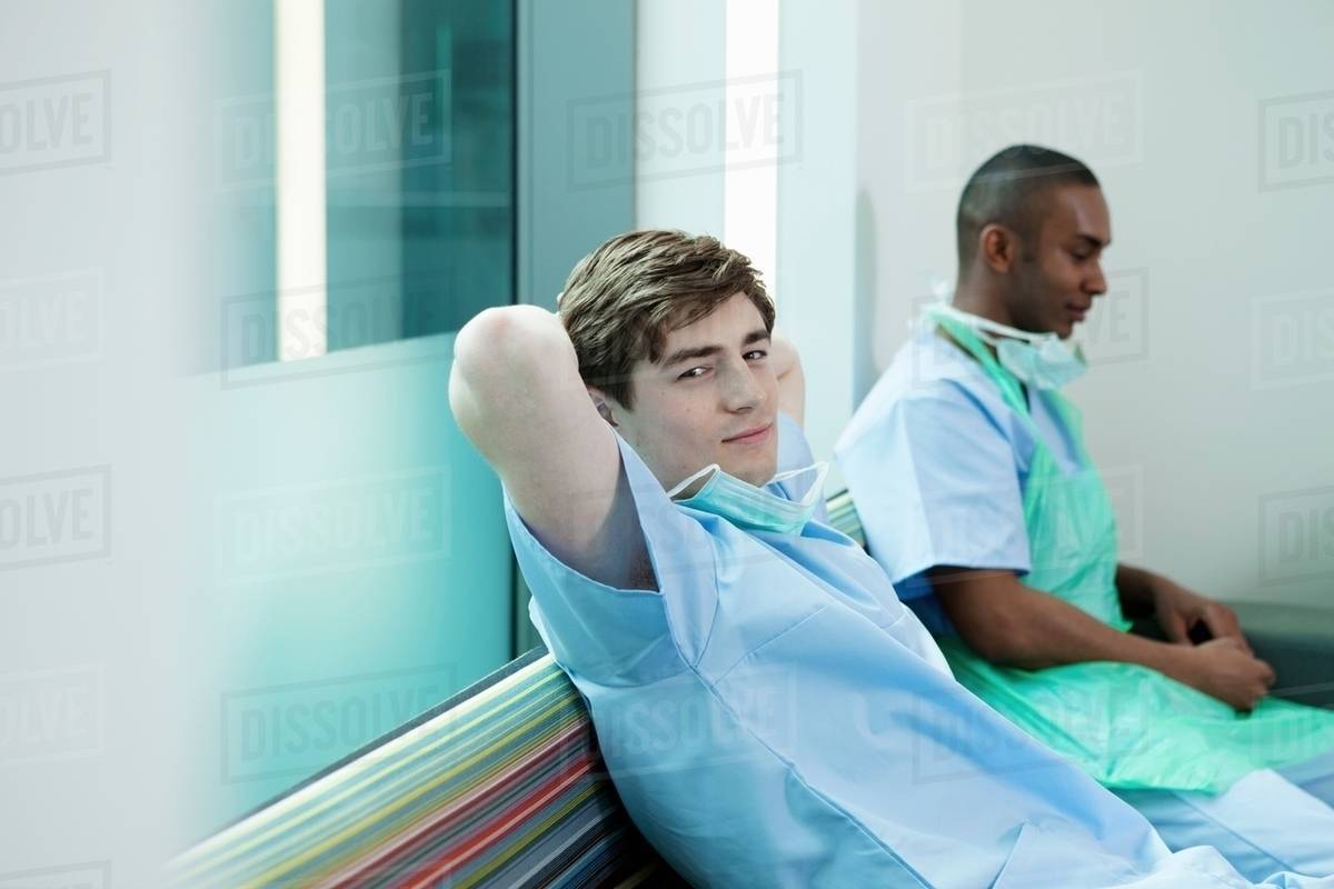 Medical staff in hospital staff room - Stock Photo - Dissolve