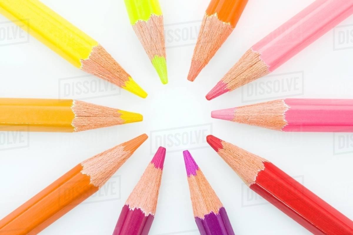 Colouring pencils in a circle - Royalty-free Stock Photo | Dissolve