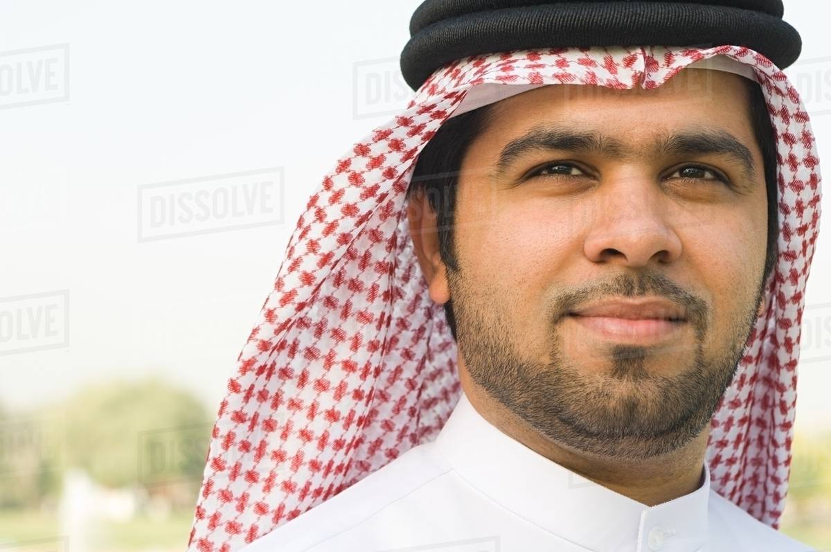 Portrait of a young man wearing a gutra - Royalty-free Stock Photo ...