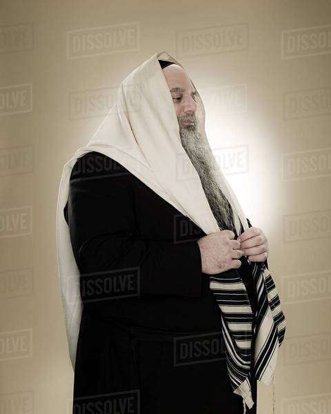 A rabbi wearing a prayer shawl - Royalty-free Stock Photo | Dissolve
